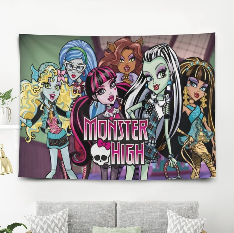 Monster High Tapestry Gift Wall Hanging Backdrop for Room Bedroom Girls ...