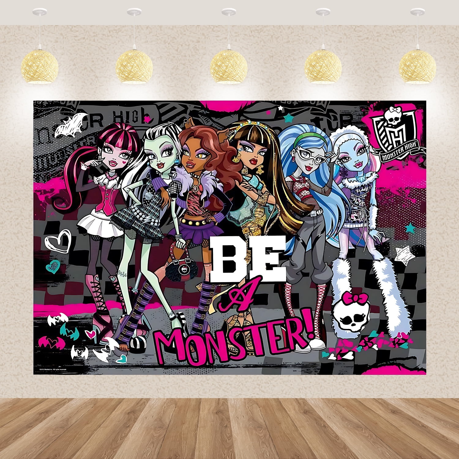 Monster High Theme Party Supplies Backdrop Birthday Party Decorations ...