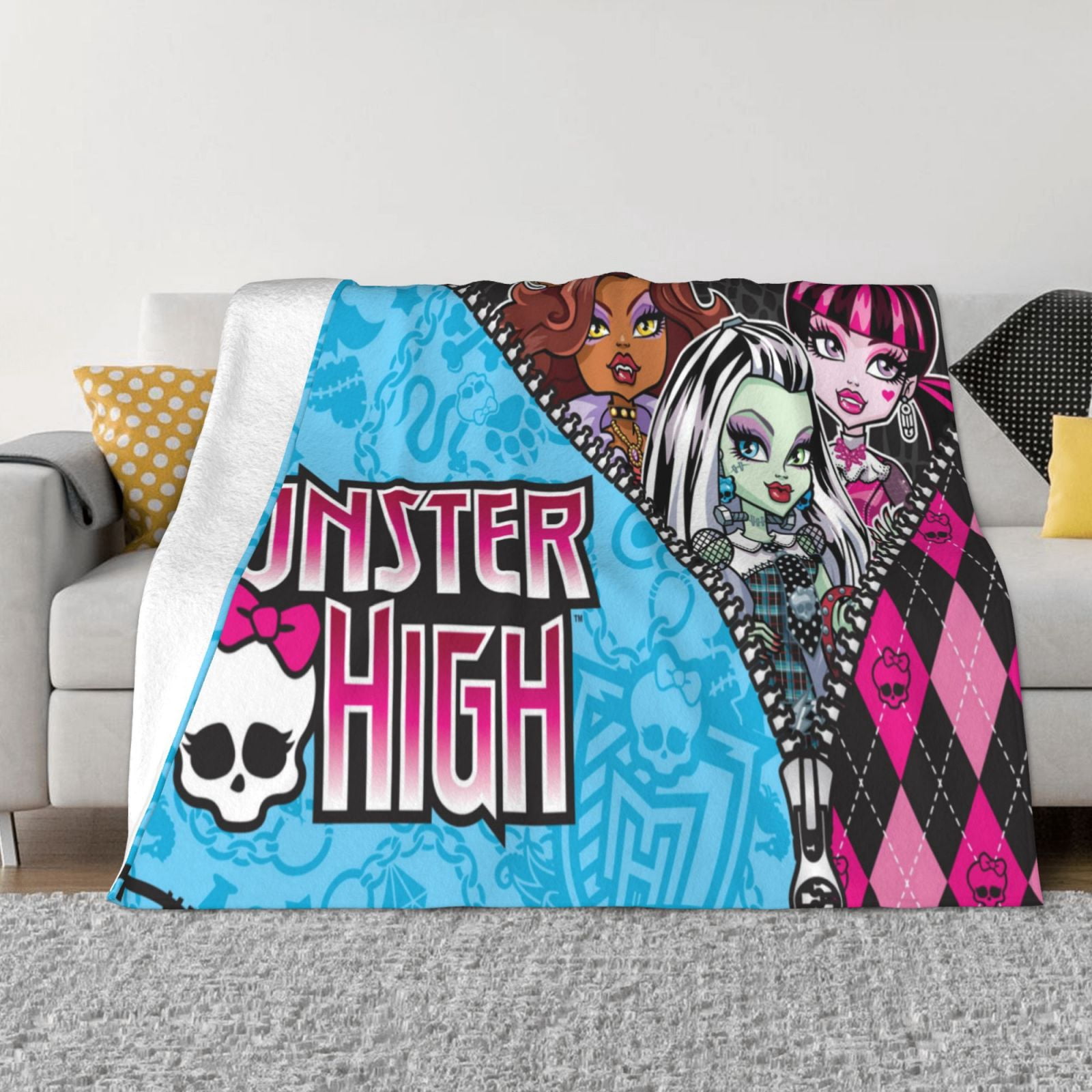 Monster High Throw Blanket Couch Bed Sofa Soft Lightweight Warm Cozy ...
