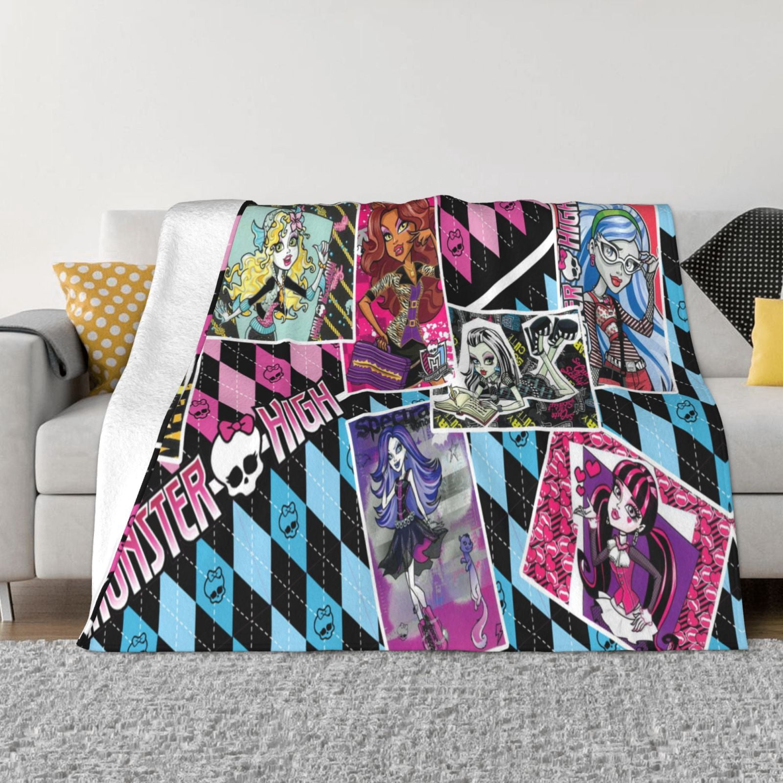 Monster High Throw Blanket Couch Bed Sofa Soft Lightweight Warm Cozy ...