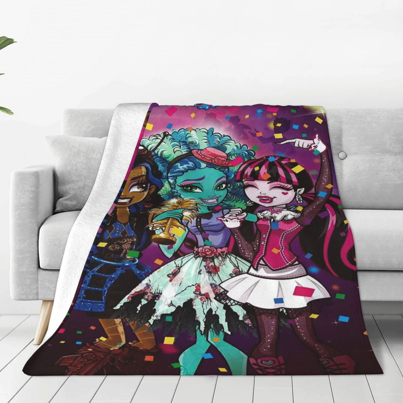 Monster High Throw Blanket Soft Cozy Warm College Printing Oversized ...