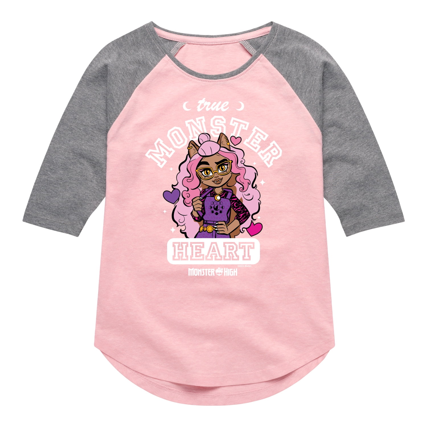 Monster High - True Monster At Heart - Toddler & Youth Girls Raglan ...