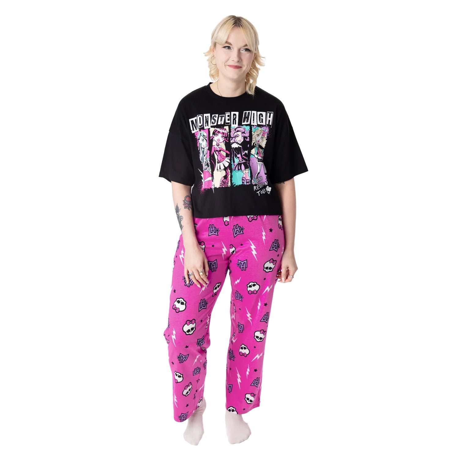 Monster High Womens Group Pose Long Pyjama Set - Walmart.com