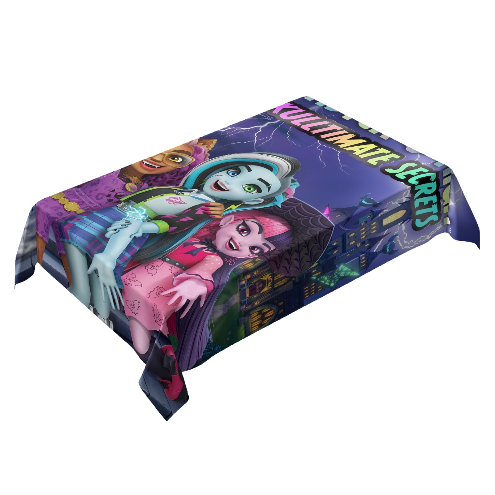 Monster High-theme square tablecloth has an iconic print, fits most ...
