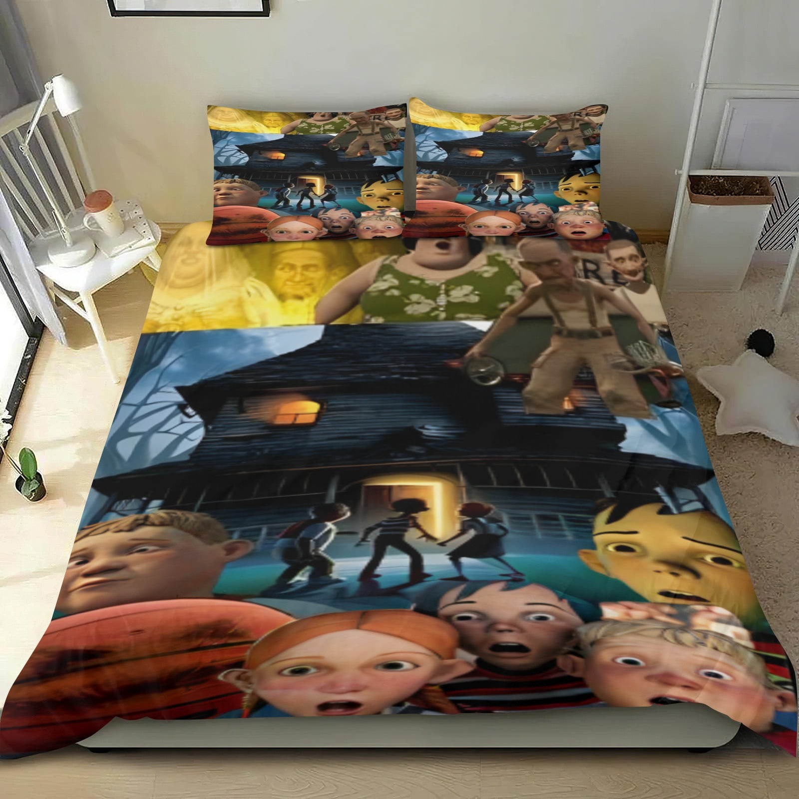 Monster House thin bedding set has an iconic print,One duvet cover and ...