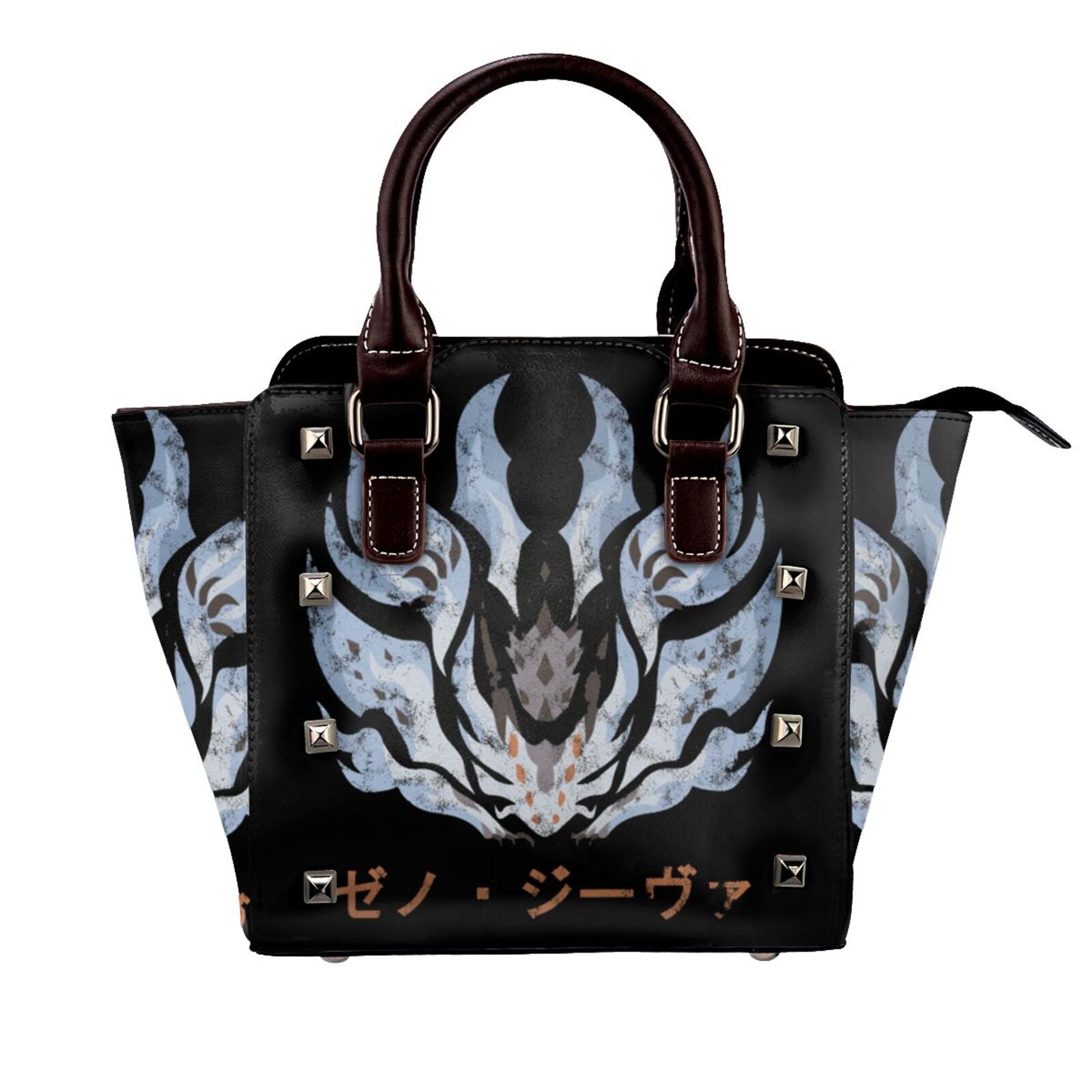 Monster Hunter Handbag Leather Rivet Shoulder Bag Luxury Fashion ...