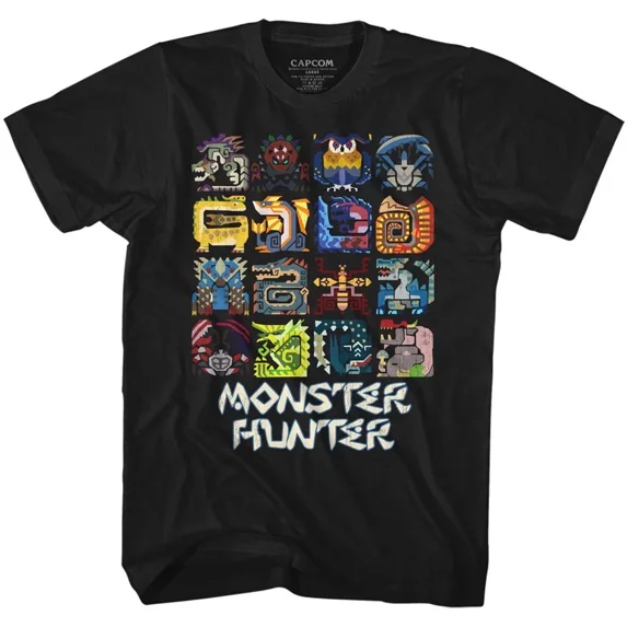 Monster Hunter Symbols Black Gaming Shirt | eBay - Walmart.com