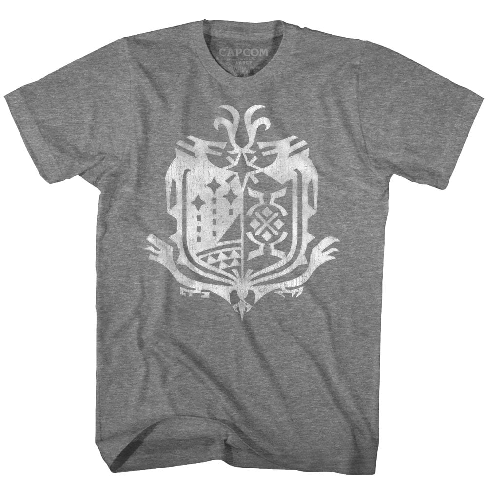 Monster Hunter Weathered World Emblem Graphite T-Shirt - Walmart.com