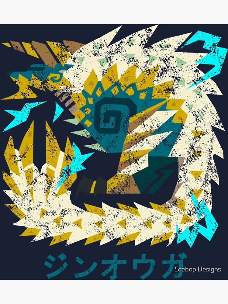 Monster Hunter World Iceborne Zinogre Kanji Icon Canvas Poster Decor ...