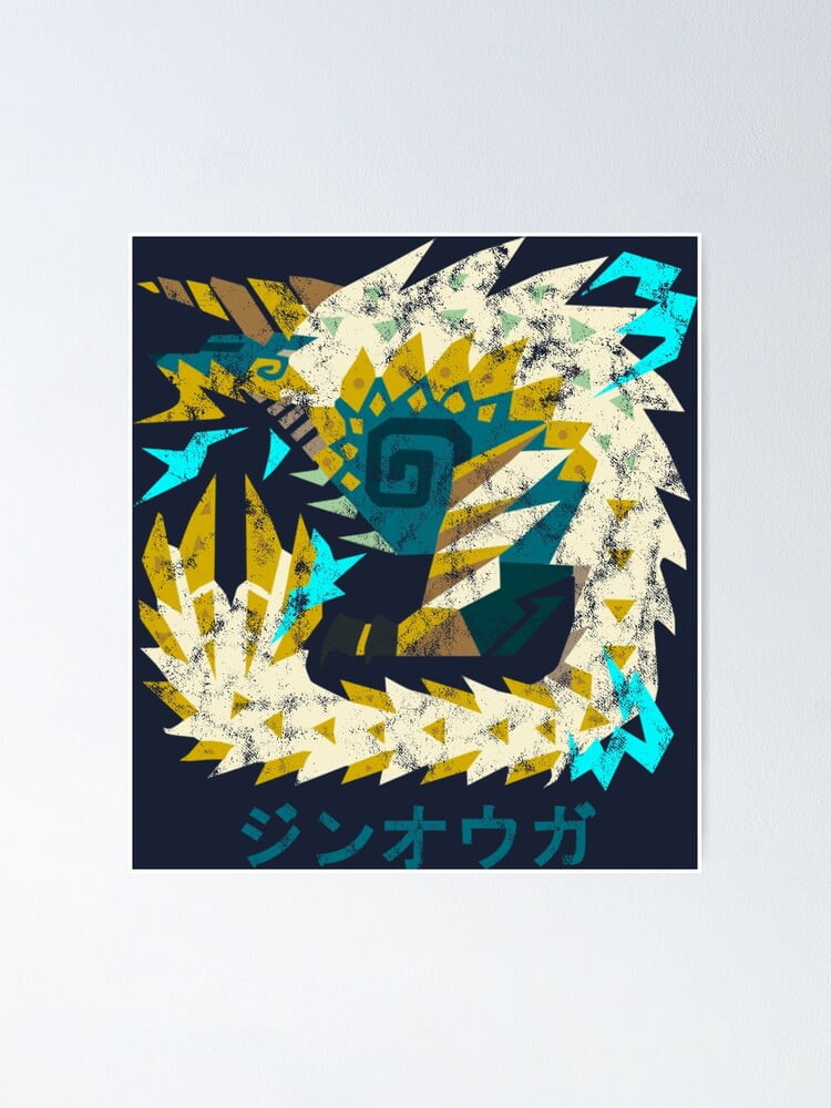 Monster Hunter World Iceborne Zinogre Kanji Icon Fashion Art Decor ...