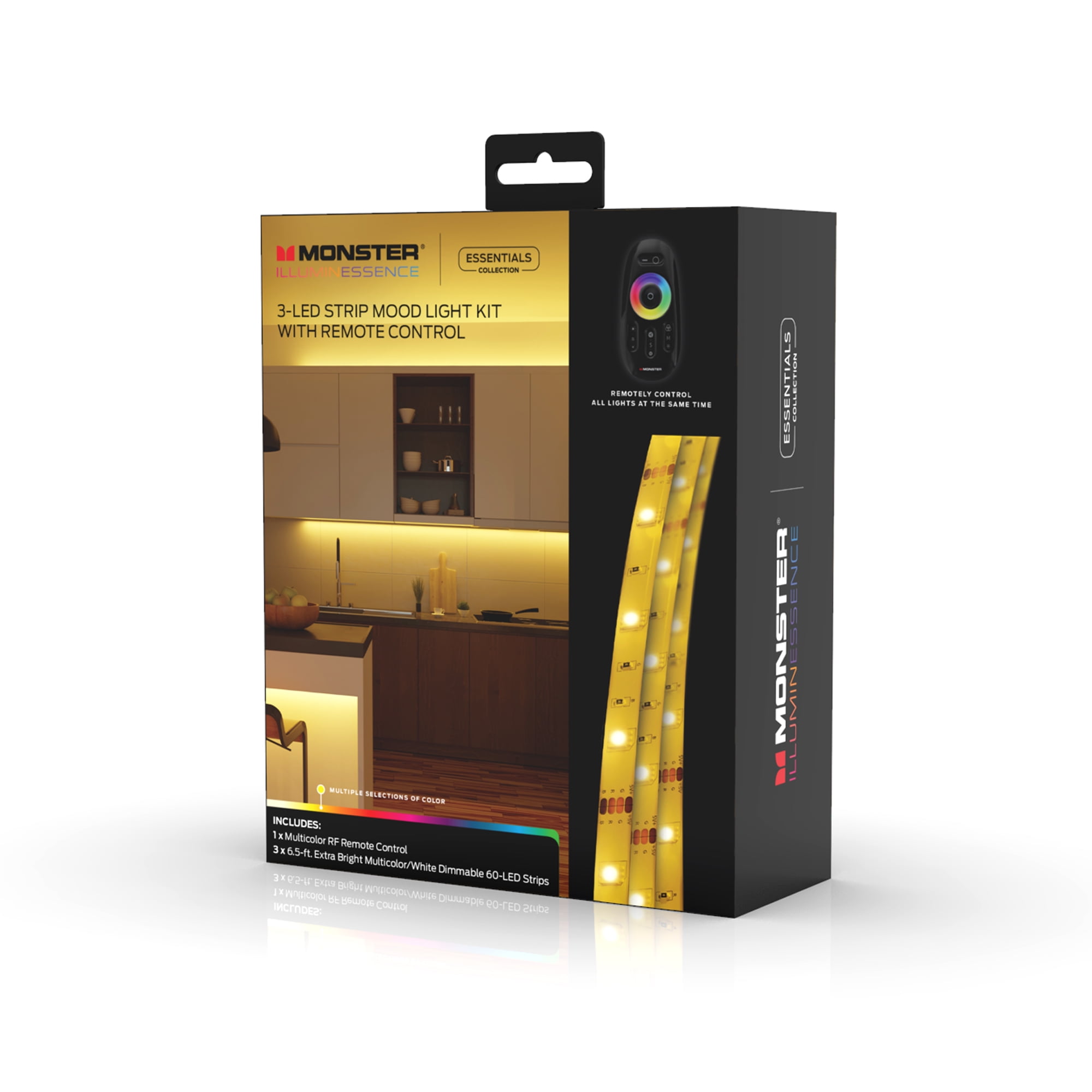 Monster Illuminessence LED Mood Lighting Kit With 3 Pack 5V 12W USB ...