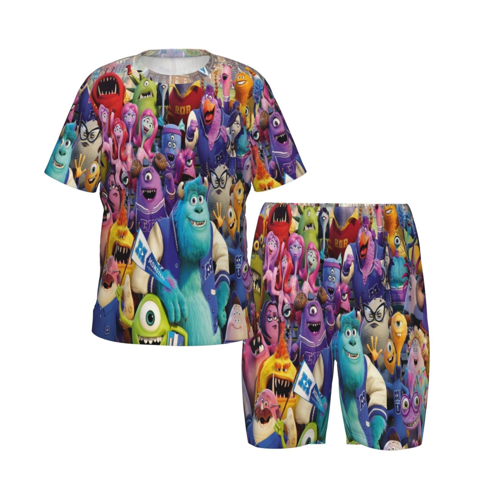 Monster Inc 2-Piece Cozy Pajamas Short Sleeve Cool Summer Short Set Kid ...