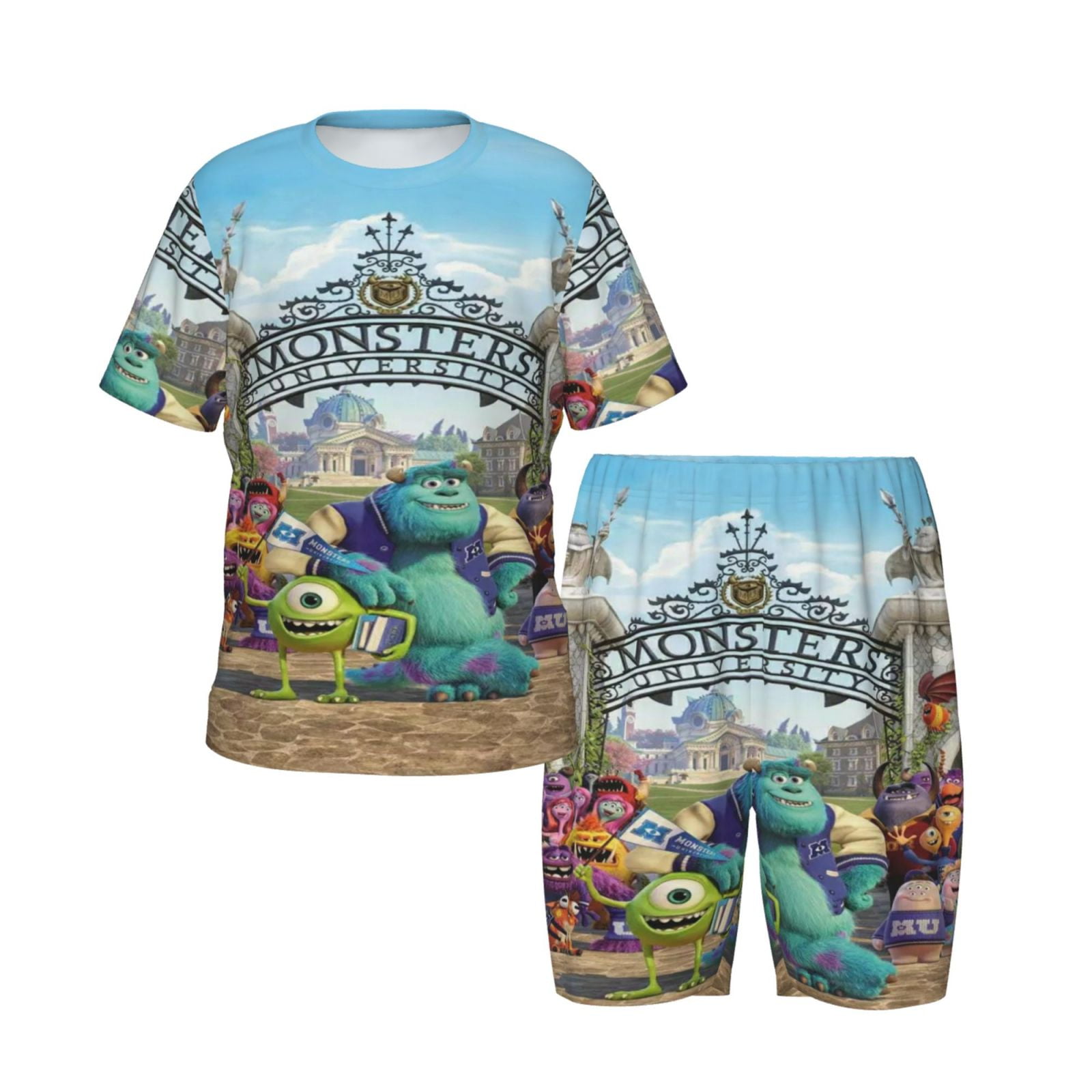 Monster Inc 2-Piece Cozy Pajamas Short Sleeve Cool Summer Short Set Kid ...