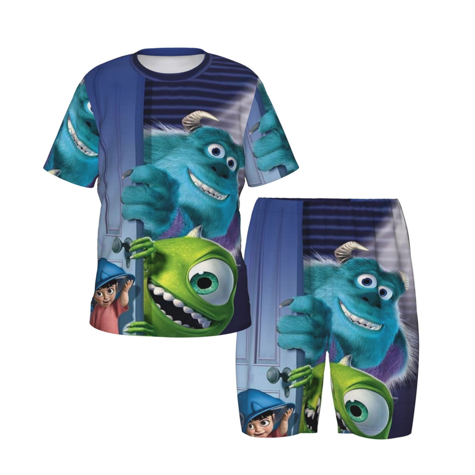 Monster Inc 2-Piece Cozy Pajamas Short Sleeve Cool Summer Short Set Kid ...