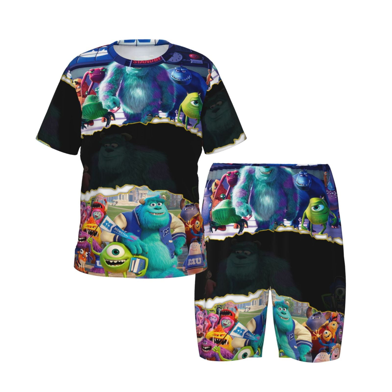 Monster Inc 2-Piece Cozy Pajamas Short Sleeve Cool Summer Short Set Kid ...