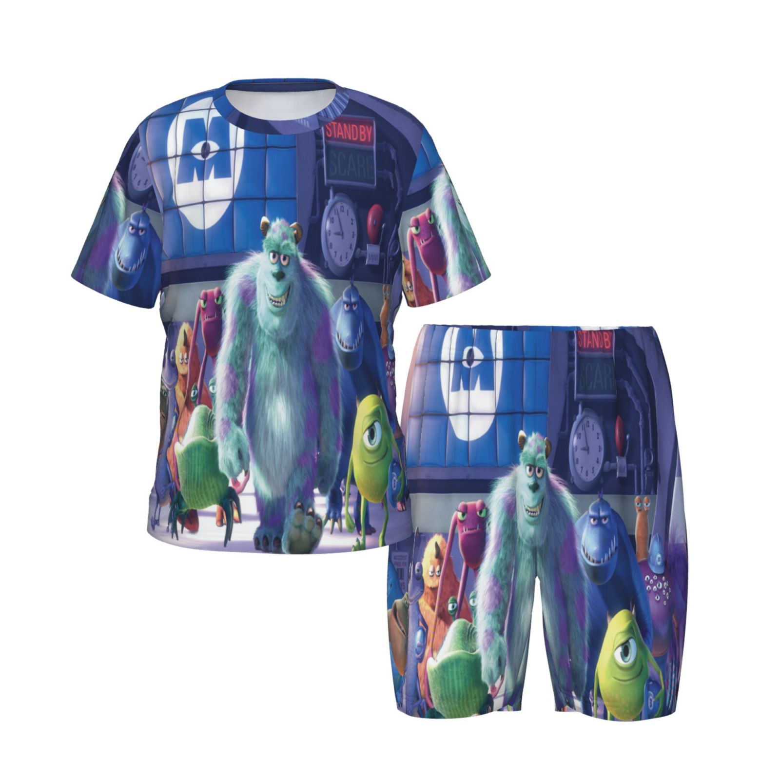 Monster Inc 2-Piece Cozy Pajamas Short Sleeve Cool Summer Short Set Kid ...