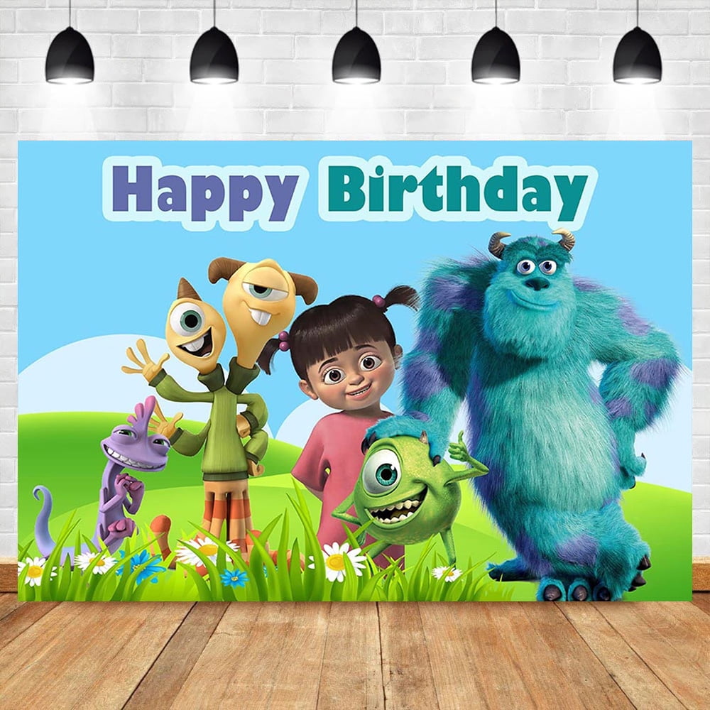 Monster Inc Backdrop for Birthday Party Decorations Monster Background ...