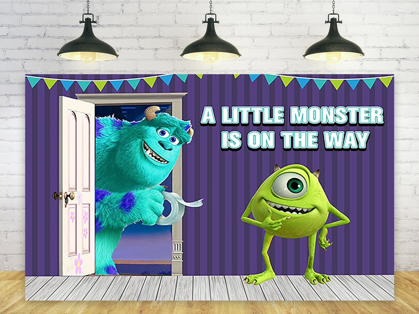 Monster Inc Backdrop for Gender Reveal Party Decorations Monster Inc ...