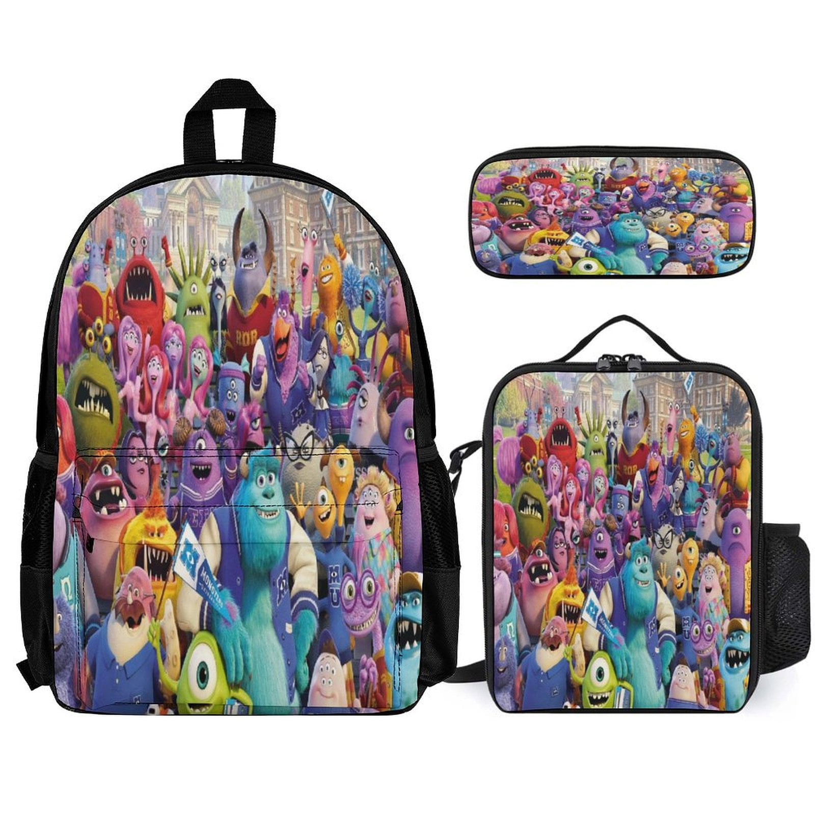 Monster Inc Backpack Set Cartoon Bookbag Backpack with Lunch Box Pencil ...