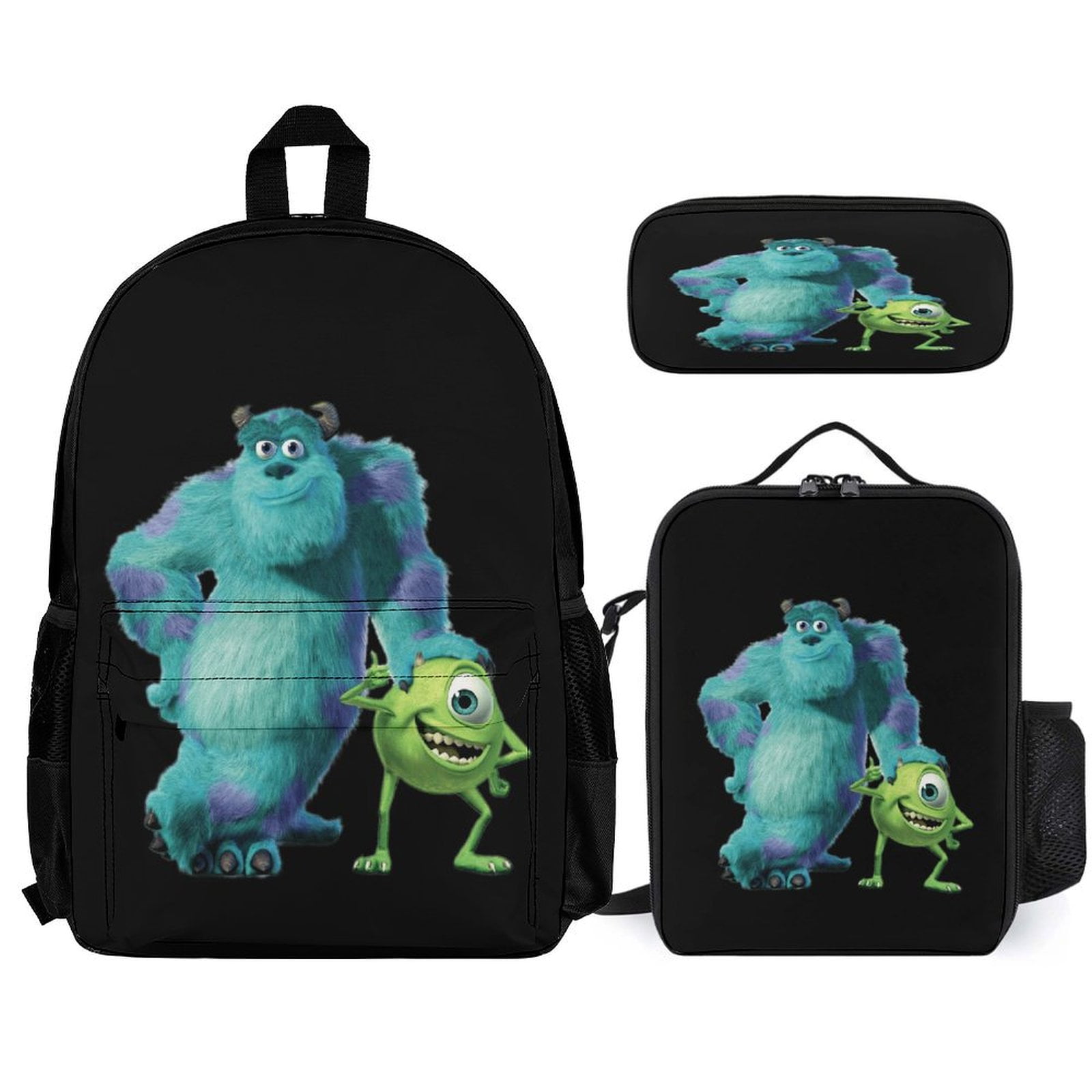 Monster Inc Backpack Set Cartoon Bookbag Backpack with Lunch Box Pencil ...