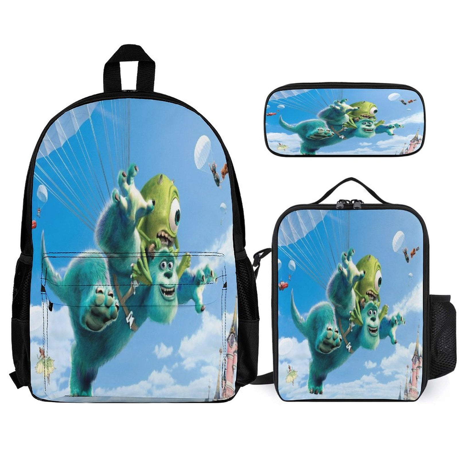 Monster Inc Backpack Set Cartoon Bookbag Backpack with Lunch Box Pencil ...