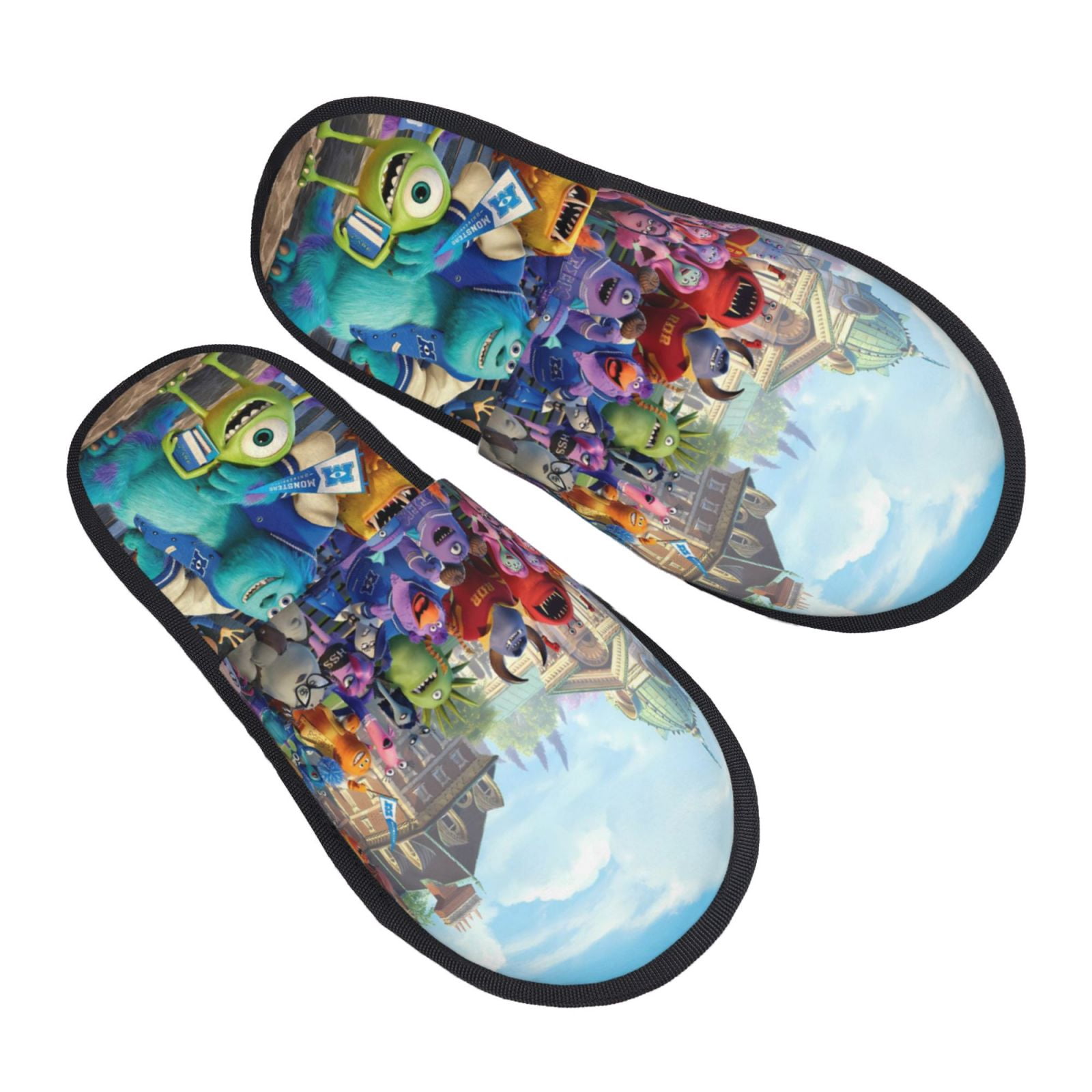 Monster Inc Furry Slippers for Women Girls,Fuzzy House Slippers Winter ...