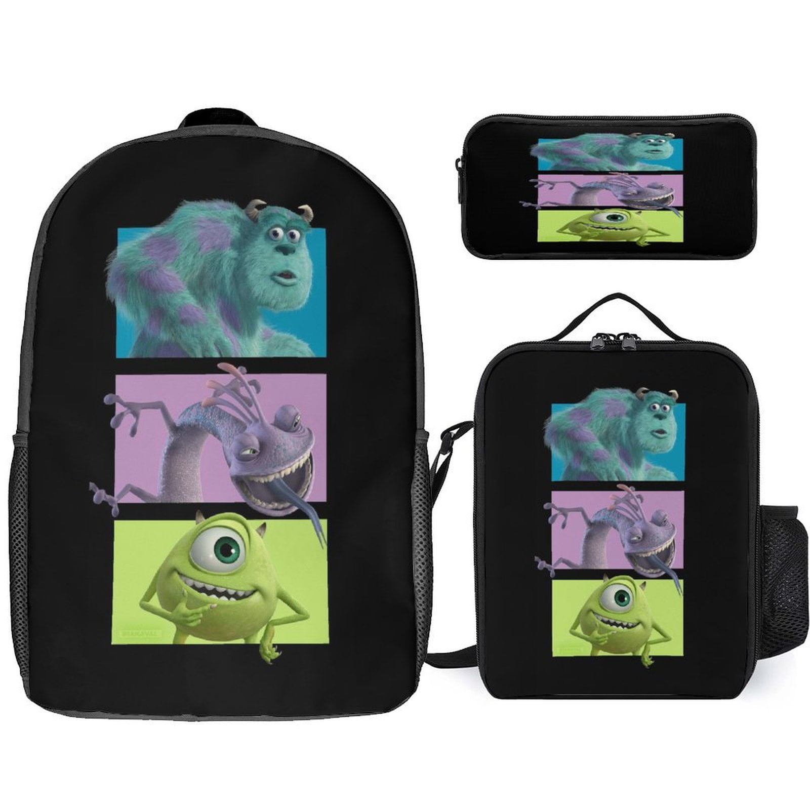 Monster Inc s Backpack Set Anime Bag 3 Piece Set Sports Casual ...