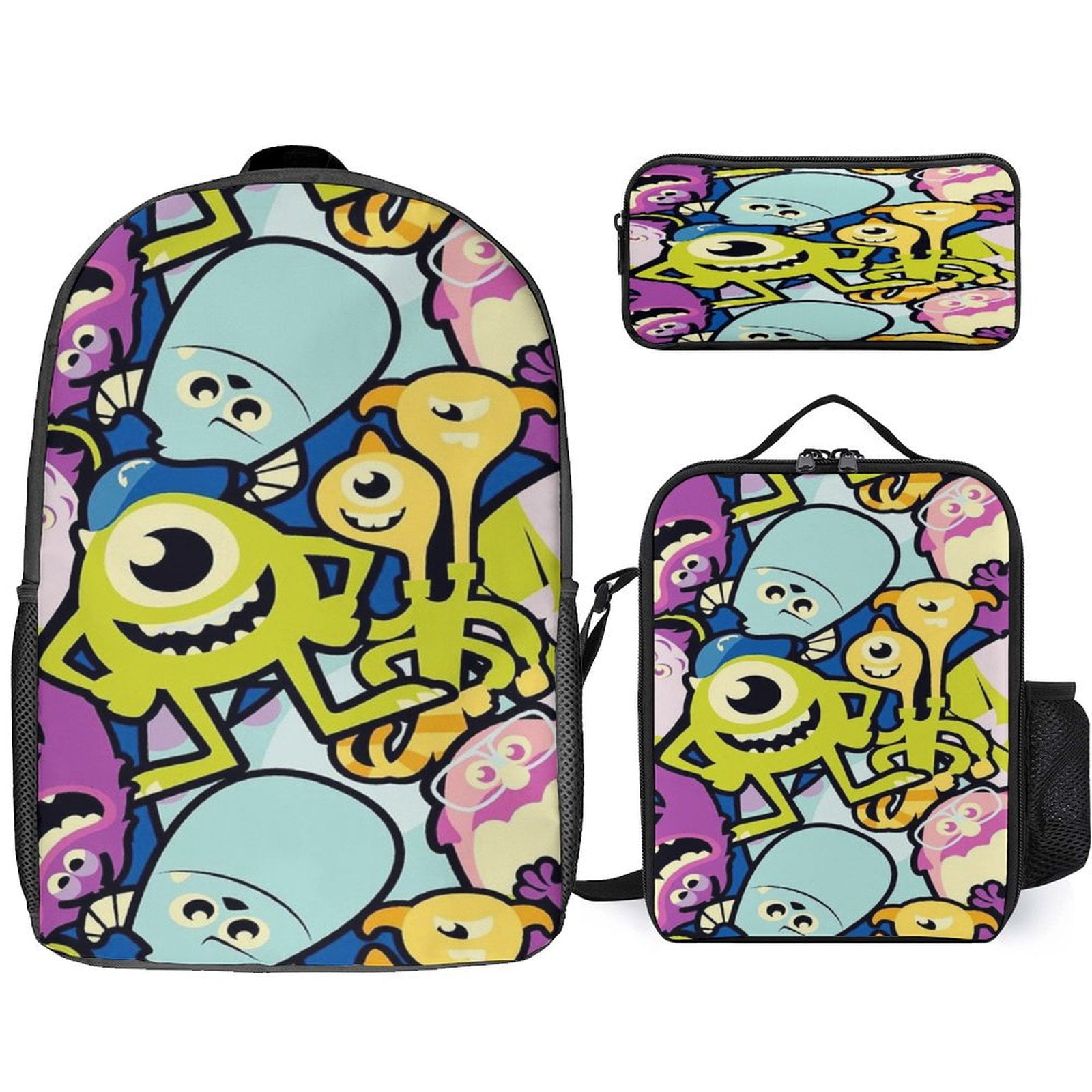 Monster Inc Backpack Set Anime Bookbag 3 Piece Set Sports Casual ...