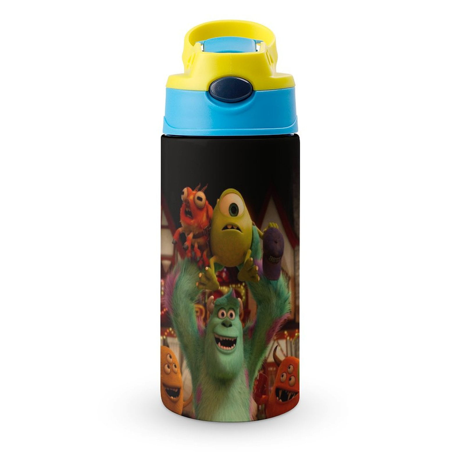 Monster Inc Kids Water Bottle with Straw Lid 12oz Stainless Steel ...