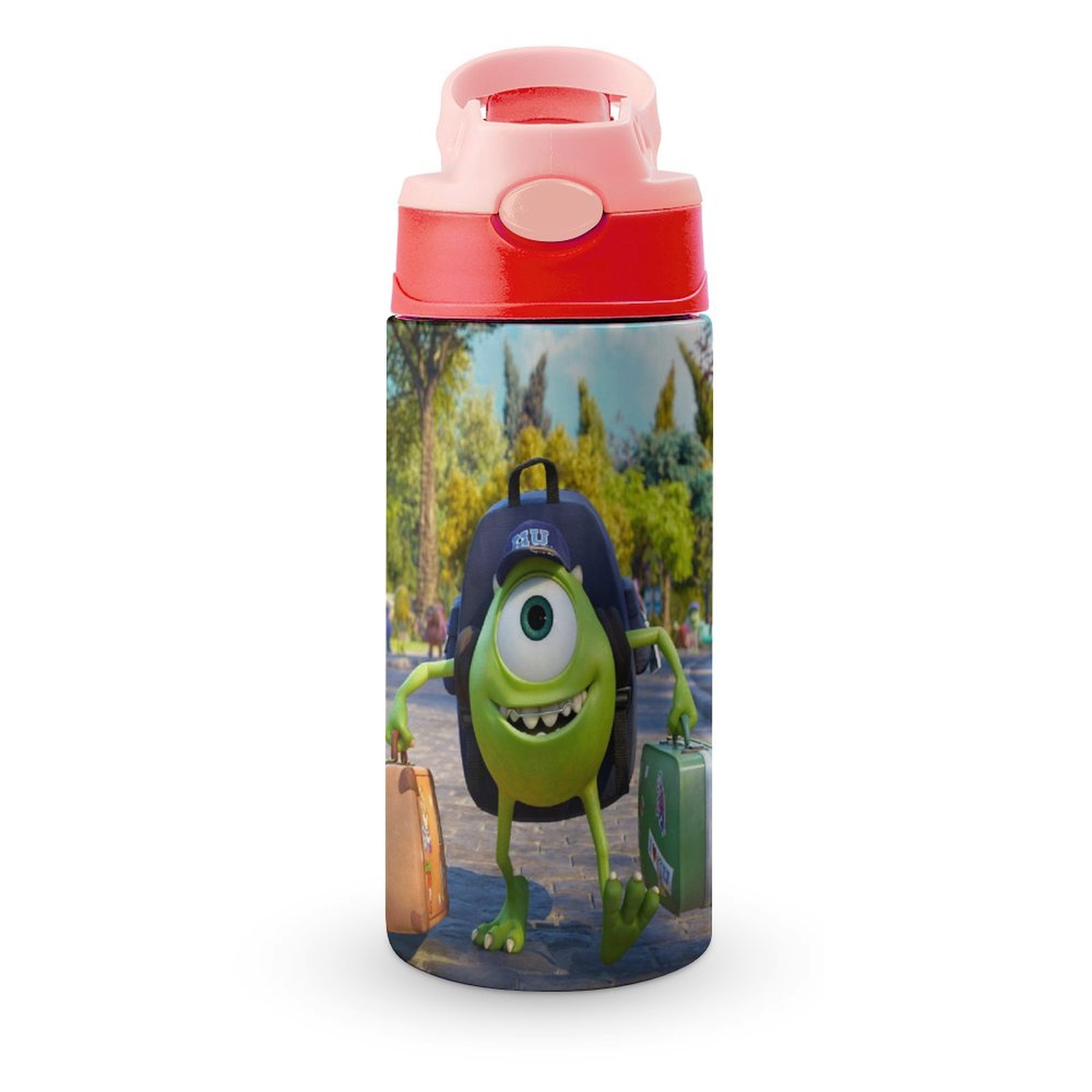 Monster Inc Kids Water Bottle with Straw Lid 12oz Stainless Steel ...