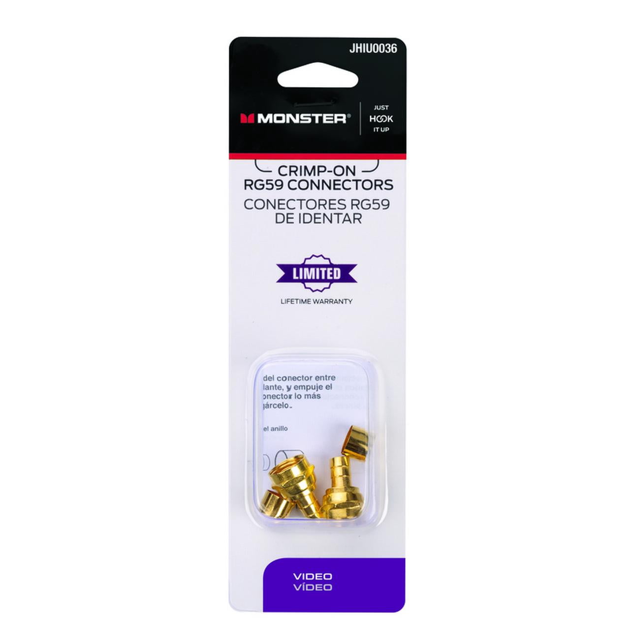 Monster JHIU0036 Just Hook It Up Coax Connectors - Walmart.com