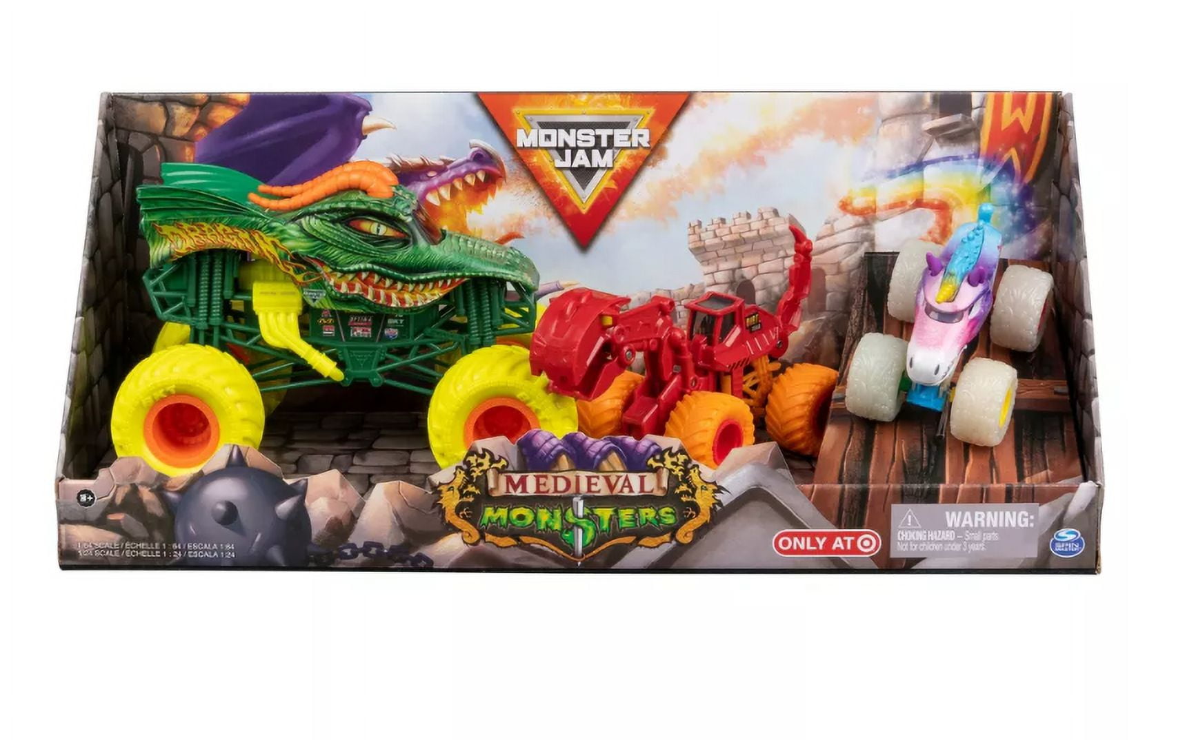 Monster Jam Medieval Monsters Die-Cast Trucks, 1:24 and 1:64 Scale, 3 ...
