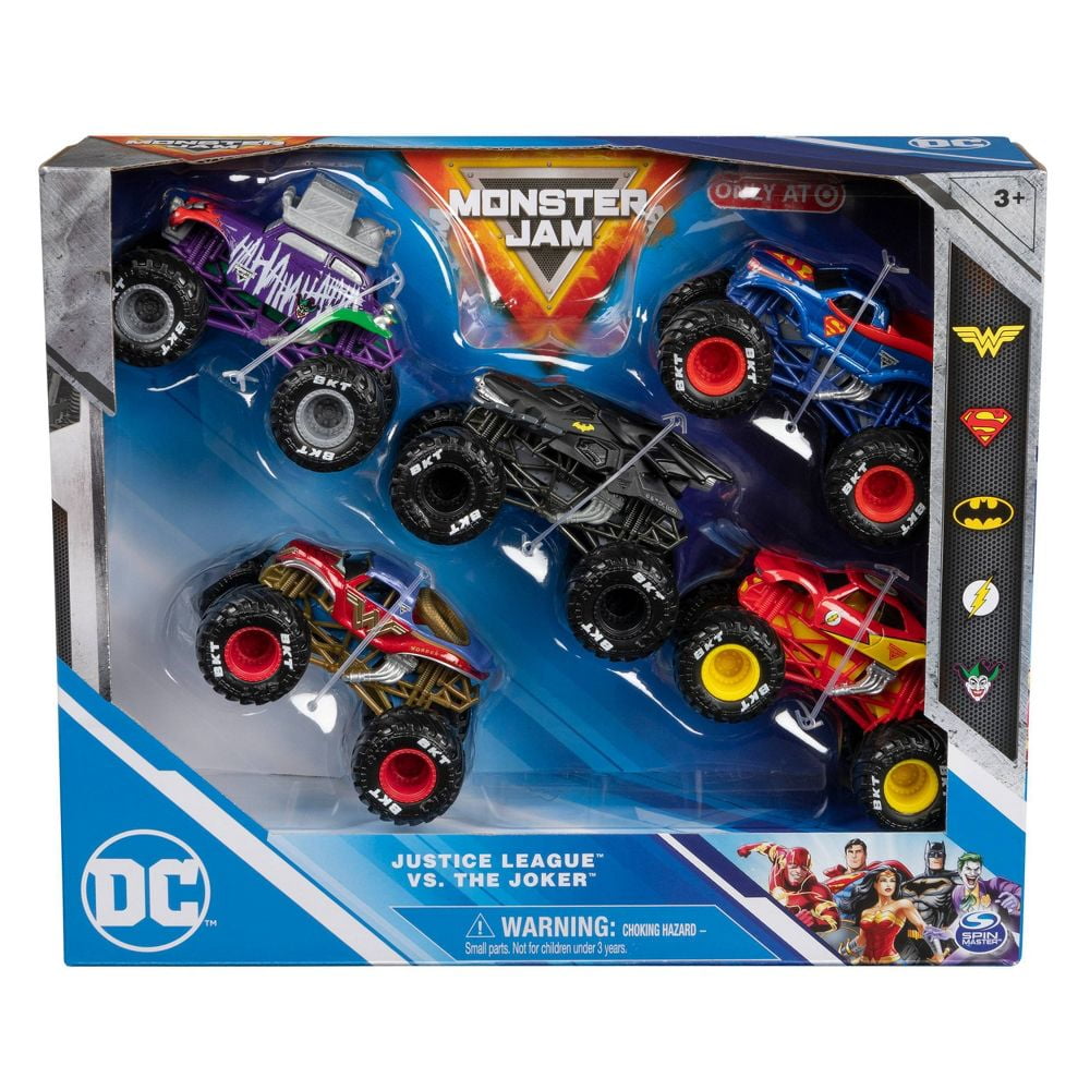 Monster Jam 1:64 Scale Diecast - DC Justice League vs The Joker - 5pk ...