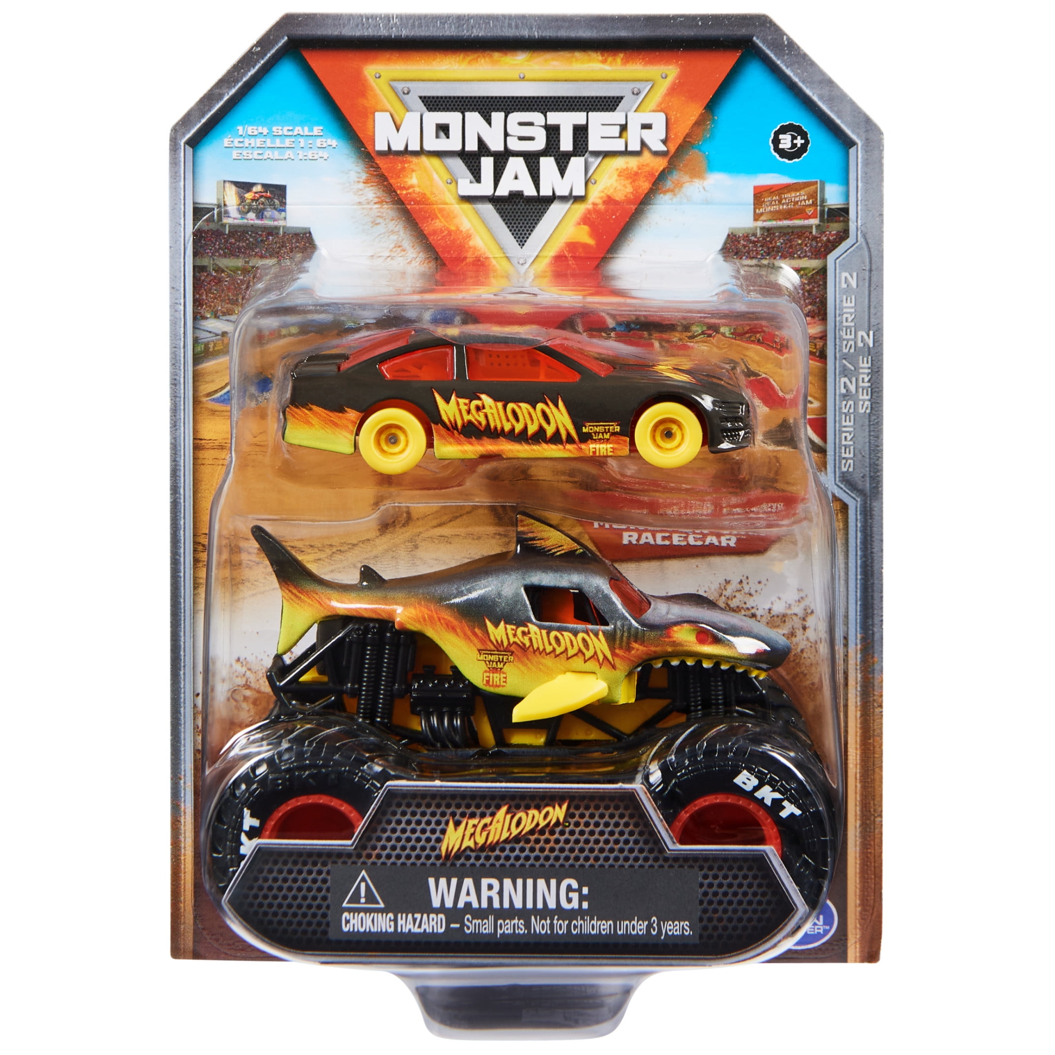 Monster Jam, 1:64 Scale Monster Truck and Race Car - Assorted Colors ...
