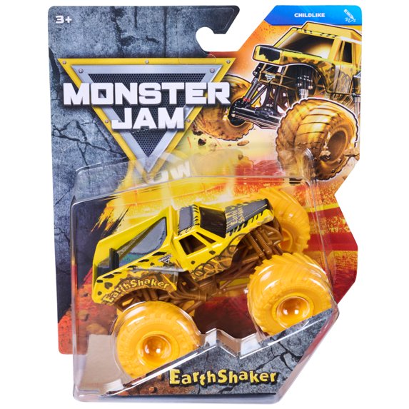 Monster Jam, Official Earth Shaker Monster Truck, Die-Cast Vehicle, 1: ...