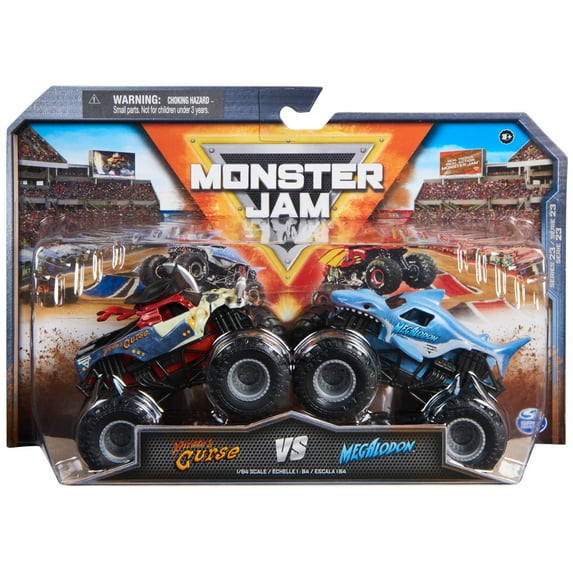 Monster Jam 2-Pack Pirate's Curse Vs. Megalodon - 1:64 Scale Monster ...