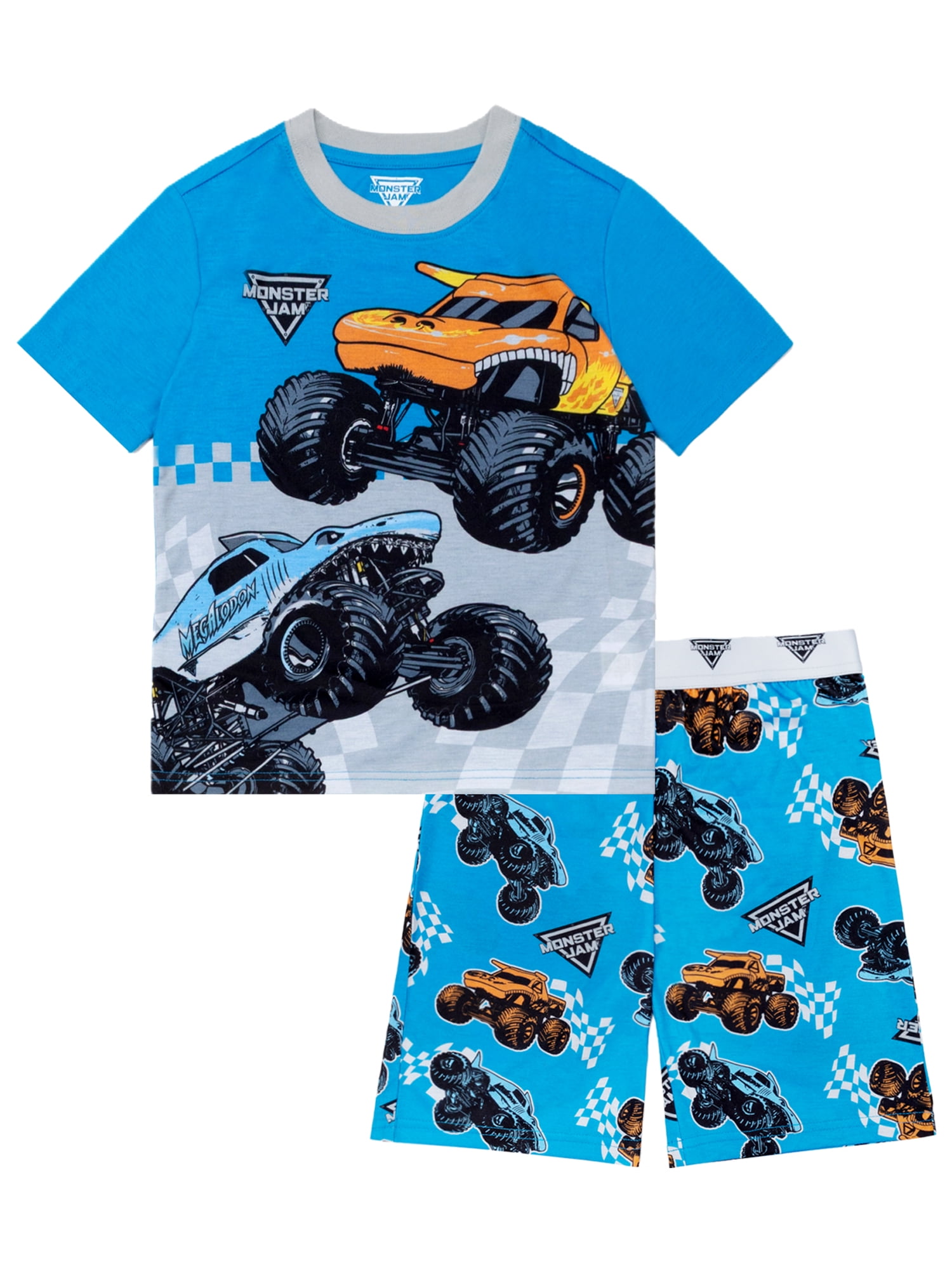 Monster Jam 2-Piece Short Sleeve and Short Pajama Set, 4-12 - Walmart.com