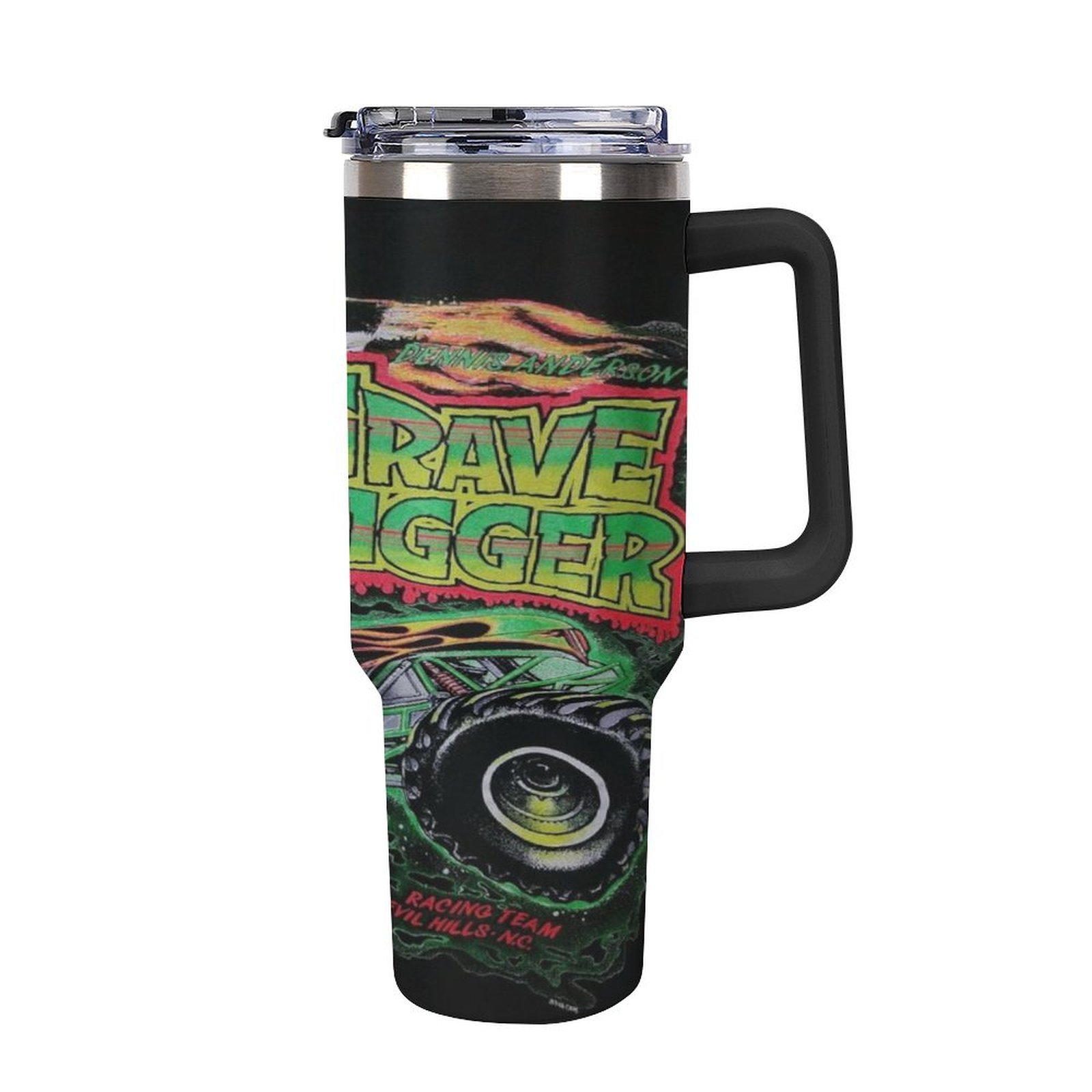 Monster-Jam 40oz Large Capacity Car Cup Tumbler with Handle And Straw ...