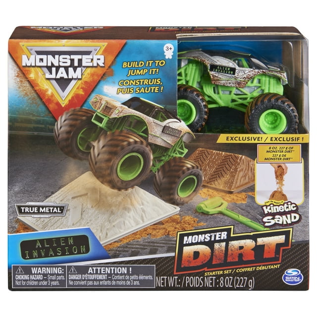 Monster Jam, Alien Invasion Monster Dirt Starter Set with 8oz Monster ...
