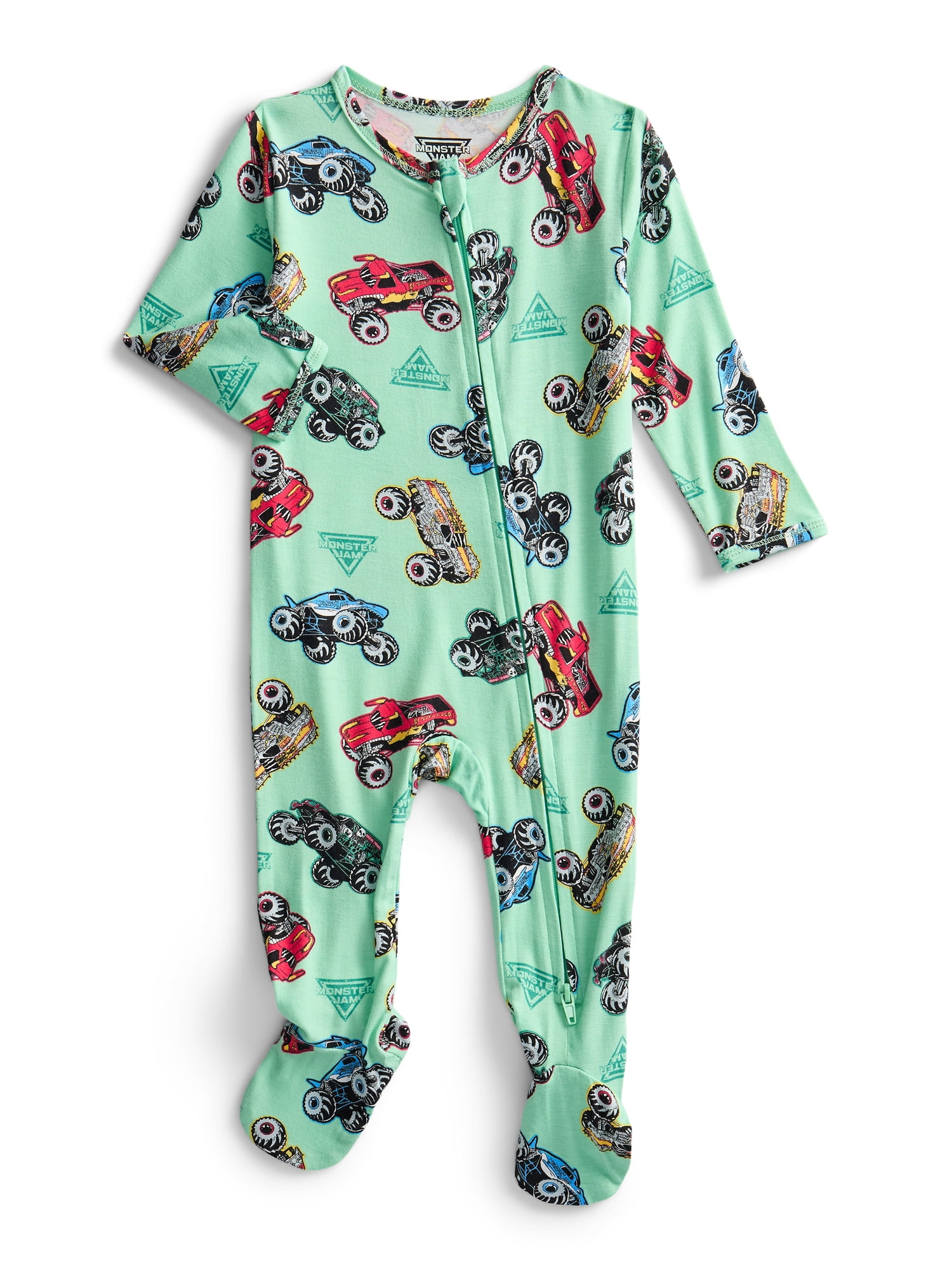Monster Jam Baby Boys Sleep N Play Footed One Piece Pajamas, Sizes 0M-6 ...