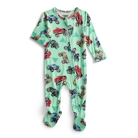 Monster Jam Baby Boys Sleep N Play Footed One Piece Pajamas, Sizes 0M-6 ...