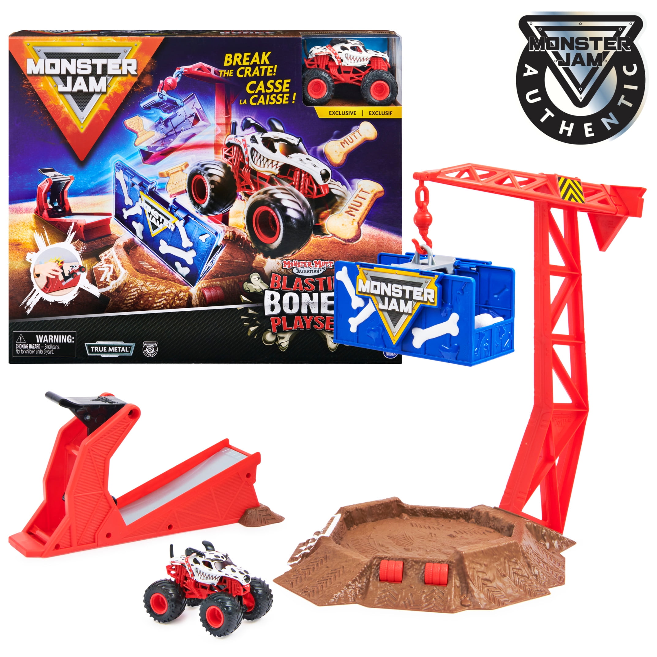 Monster Jam Blastin' Bones Toy Trucks Playset with Exclusive Monster ...