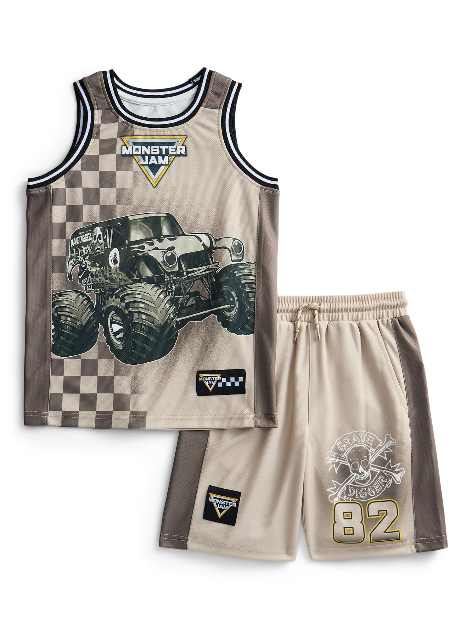 Monster Jam Boys Basketball Jersey and Shorts Set, 2-Piece, Sizes 4-12 ...