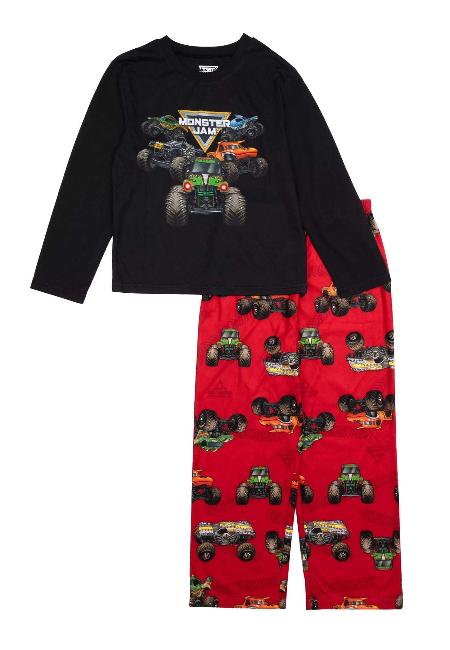 Monster Jam Boy's Monster Truck Characters Long-Sleeved Pajama Set ...