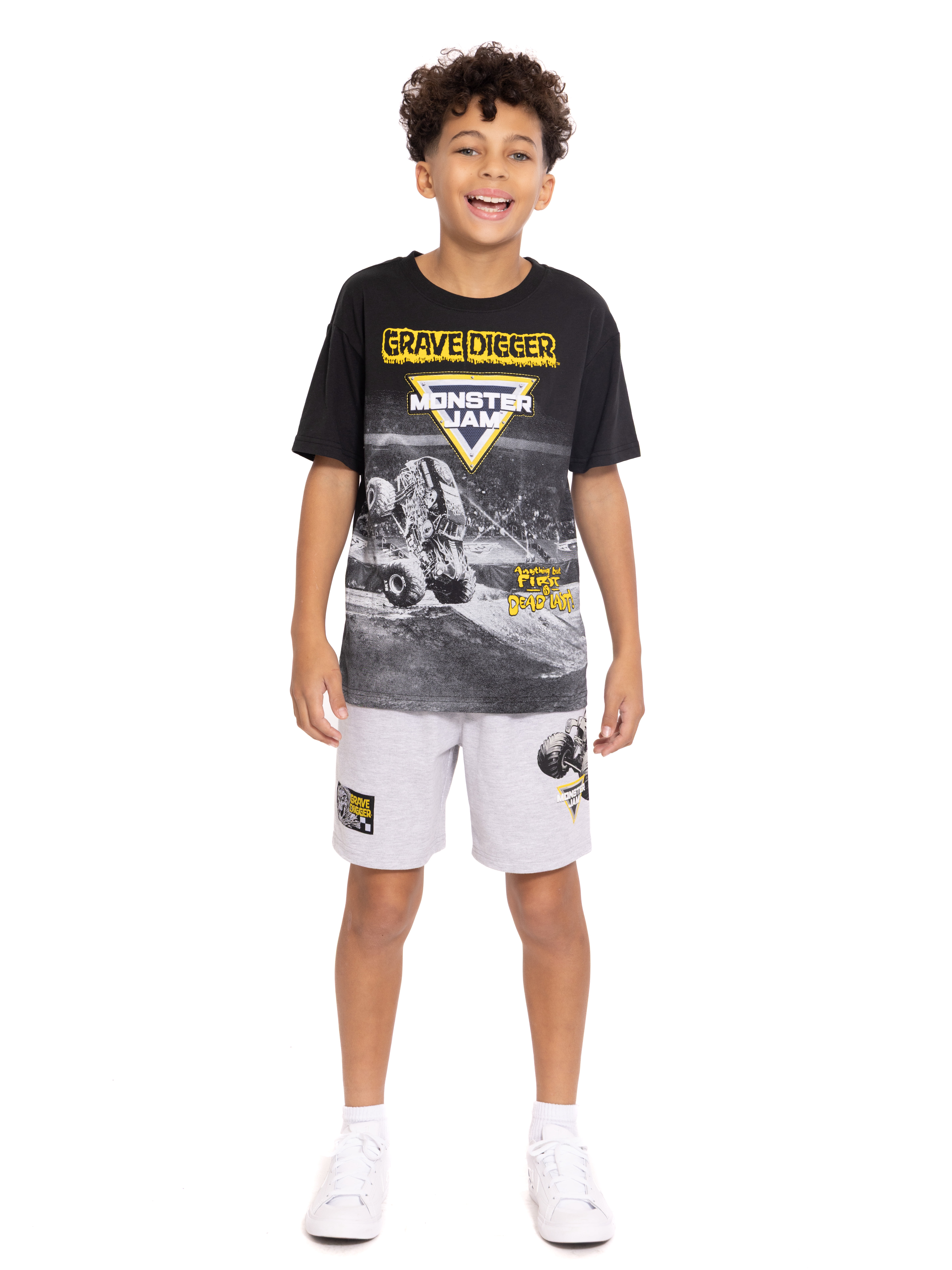 Monster Jam Boys Short Sleeve Graphic Tee and Shorts Set, 2-Piece ...