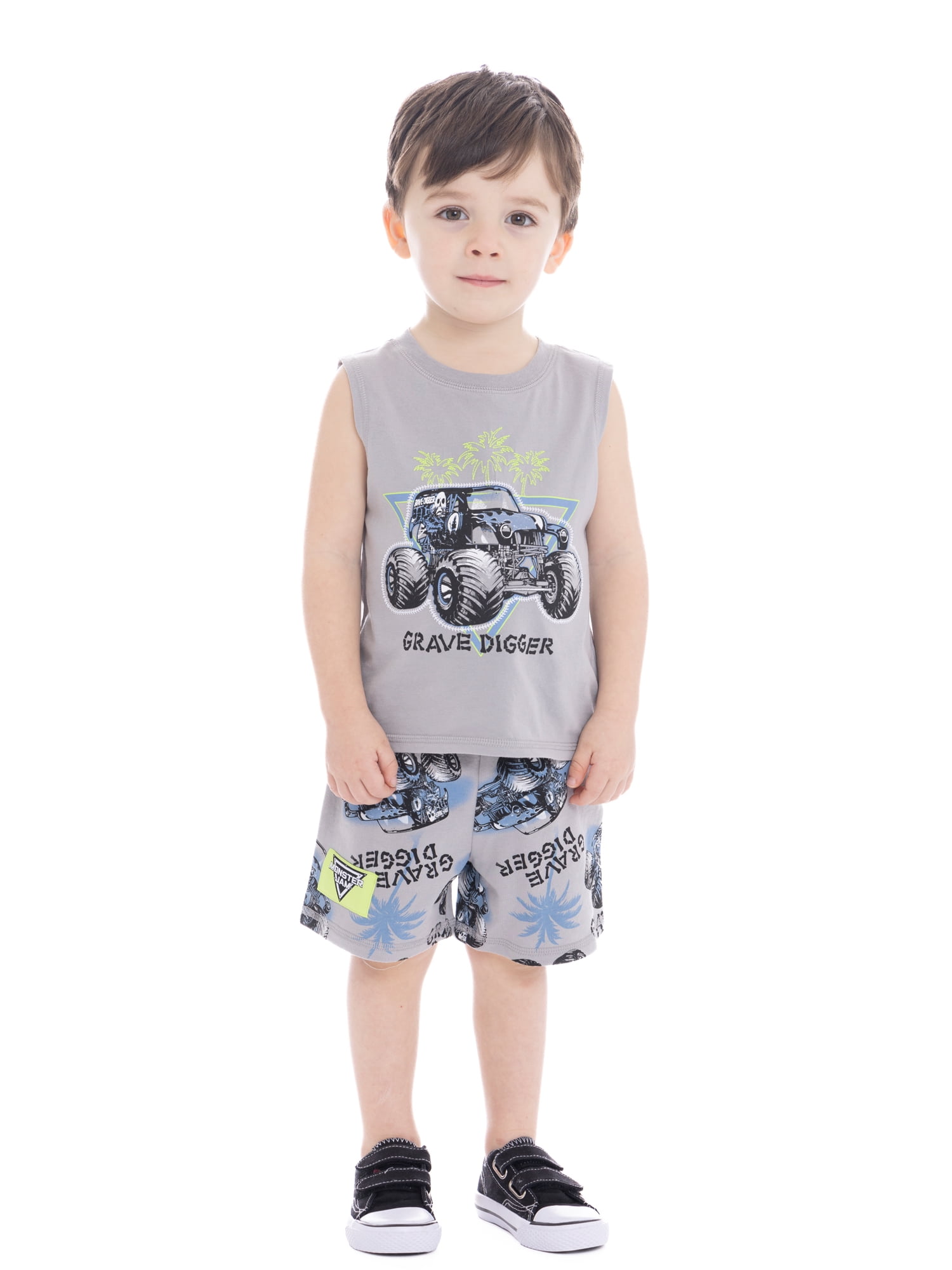 Monster Jam Boys Graphic Tank Top with Matching all Over Print Short, 2 ...