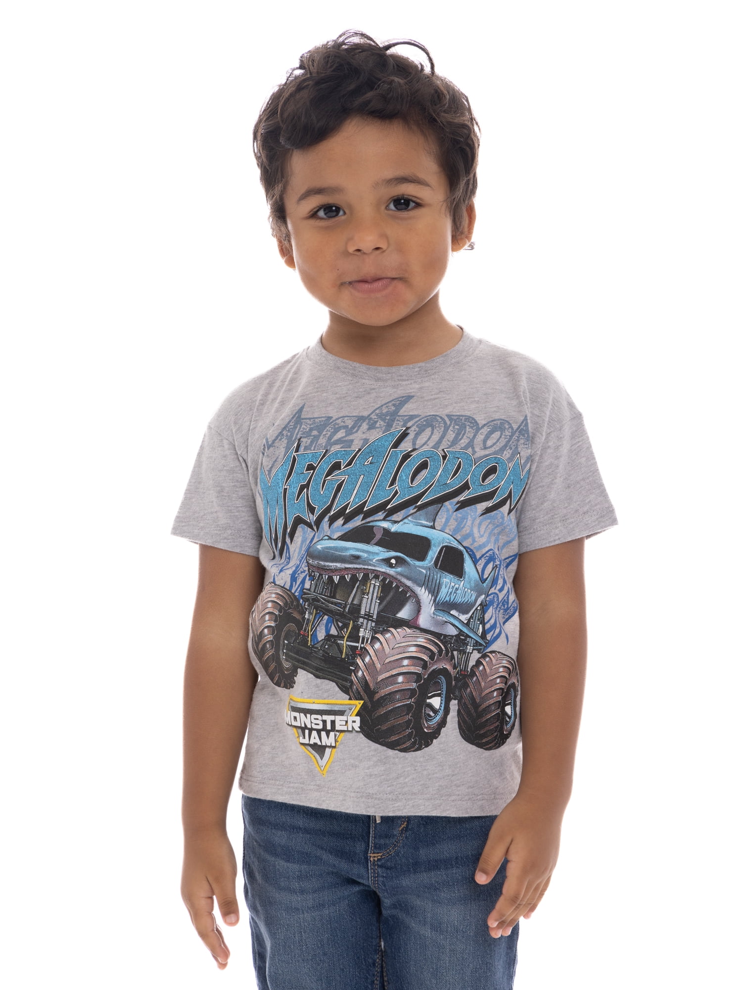 Monster Jam Boys Megalodon Short Sleeve Graphic Tee, Sizes 4-12 ...