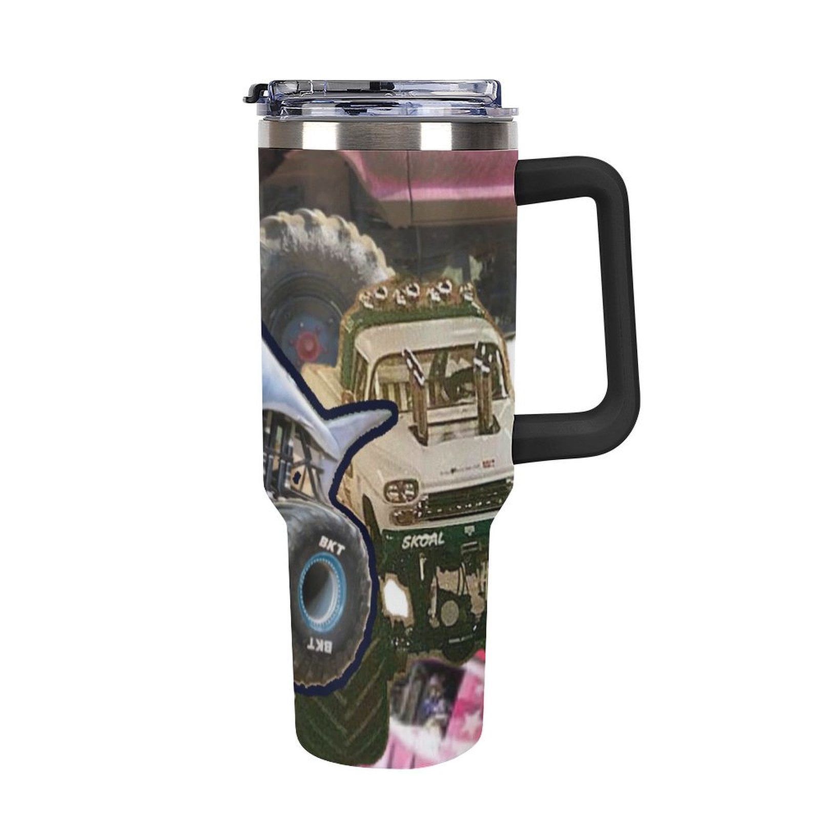 Monster Jam Car Tumbler with Handle And Straw Lid Large Capacity 40 Oz ...