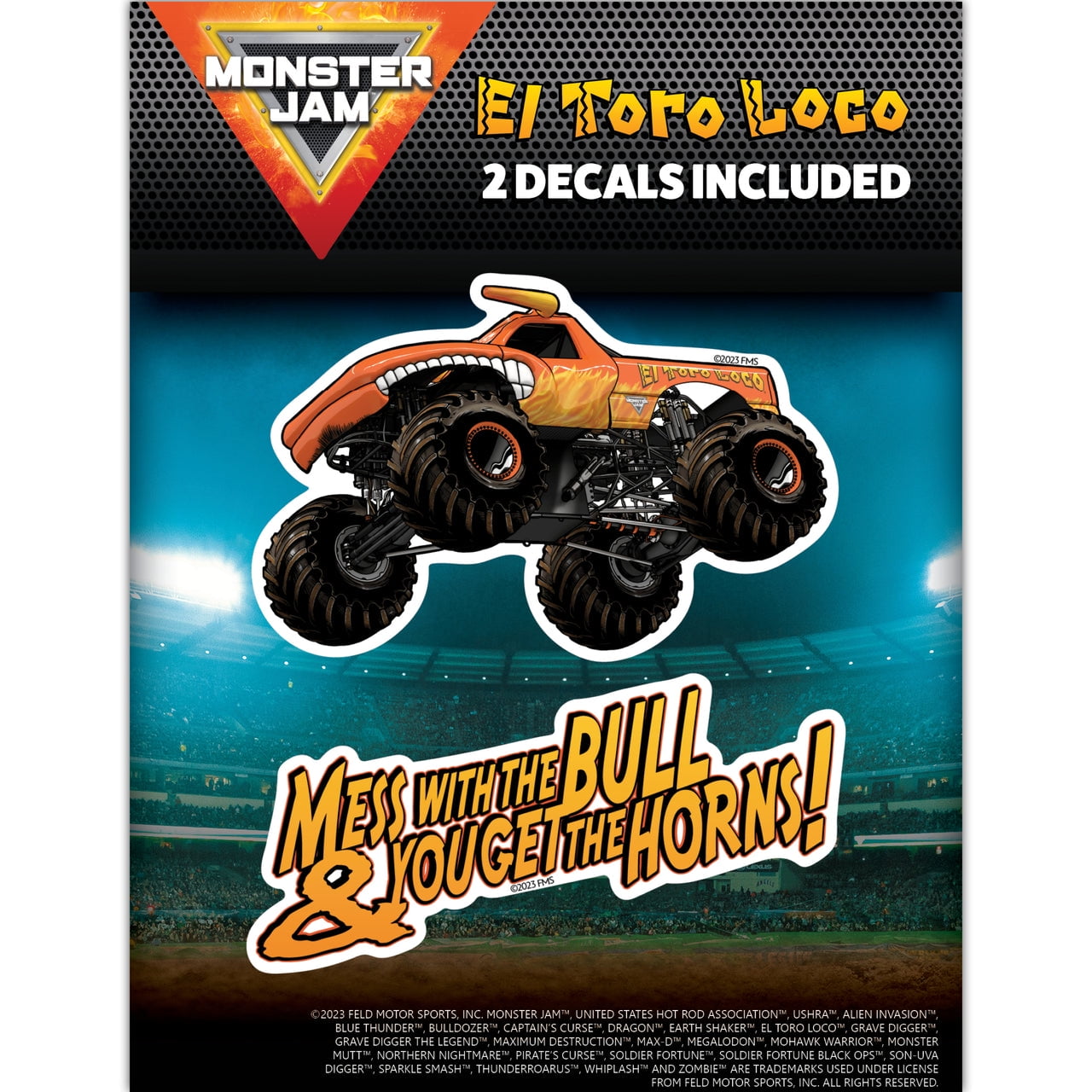 Monster Jam El Toro Loco Decals - Set of 2 Orange Monster Truck "Mess ...