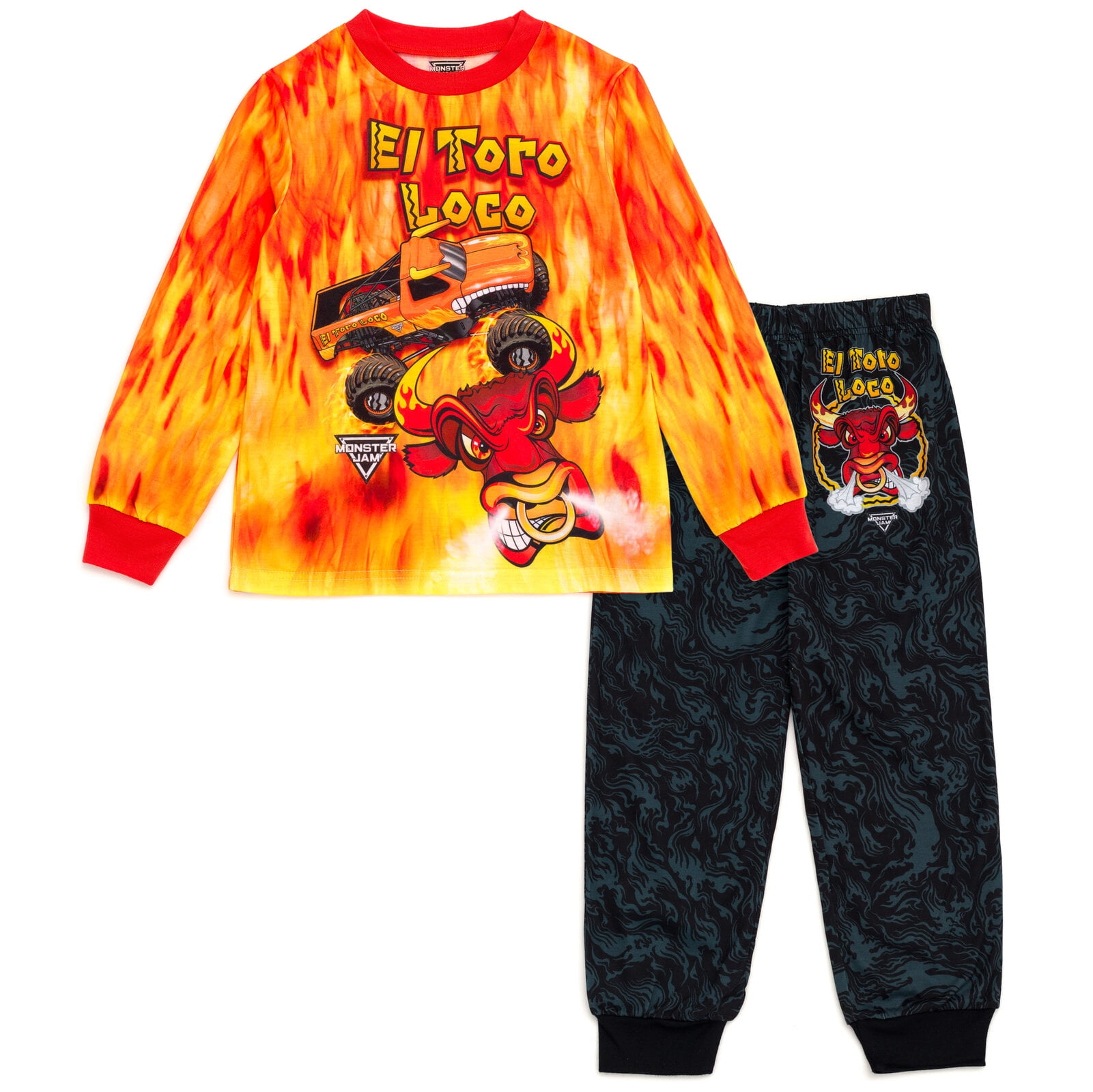 Monster Jam El Toro Loco Pajama Shirt and Pants Sleep Set Toddler to ...